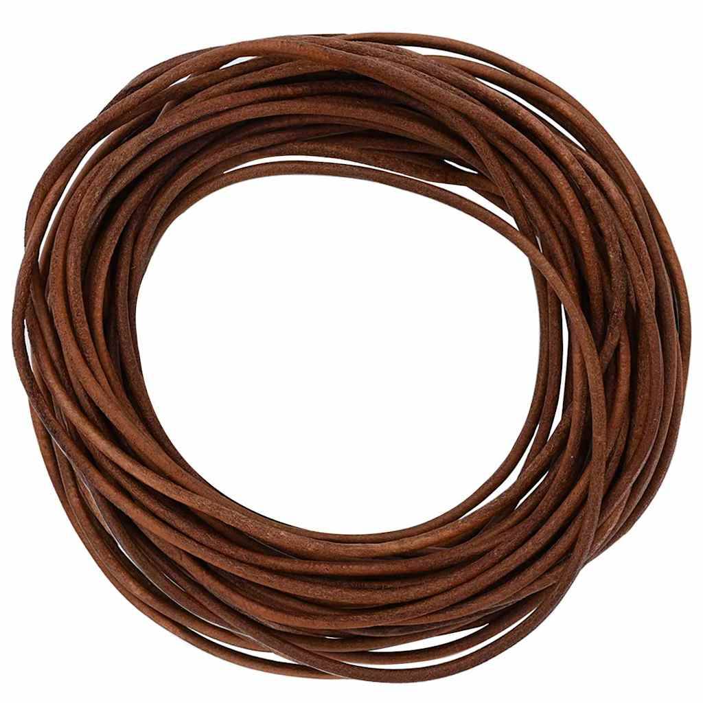 Corde en Cuir Marron Clair Ø3 mm x 5 m Cuir Maison Chic - Jardiland