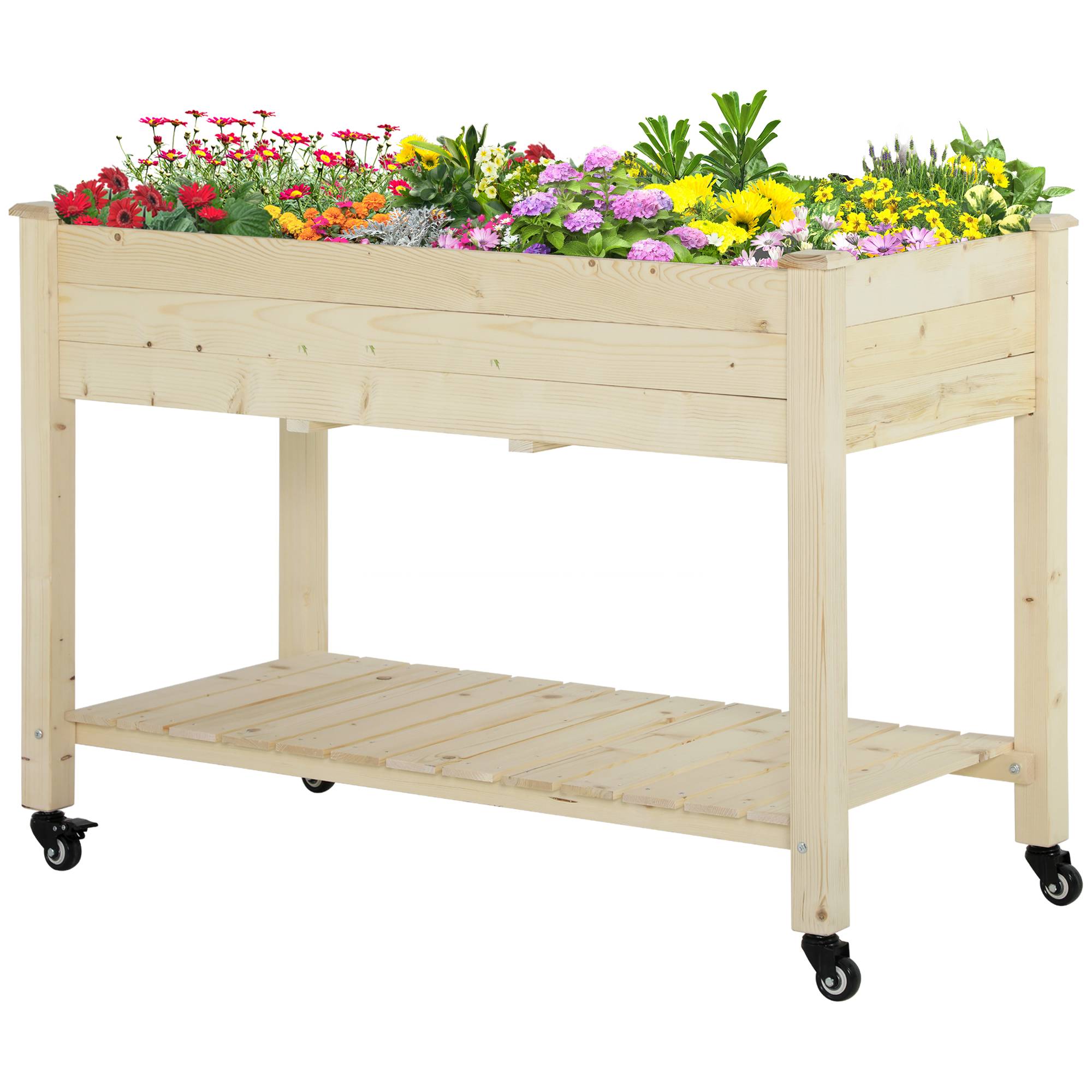 Jardinière sur pieds bois de sapin naturel 299.72 x 139.7 x 210.82 cm ...
