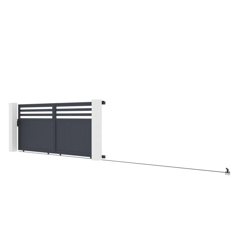 Portail coulissant aluminium anthracite 400x158 cm motorisable X-Metal ...