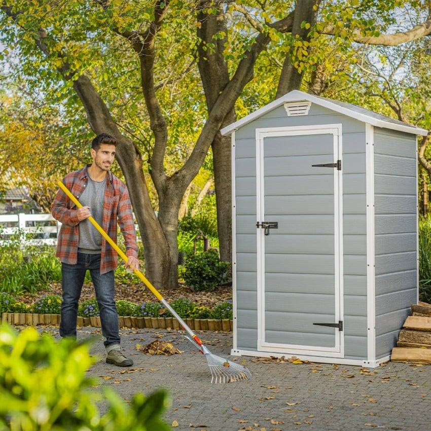 Abri de jardin en résine PVC avec plancher 129x103x196cm PVCBox - Jardiland