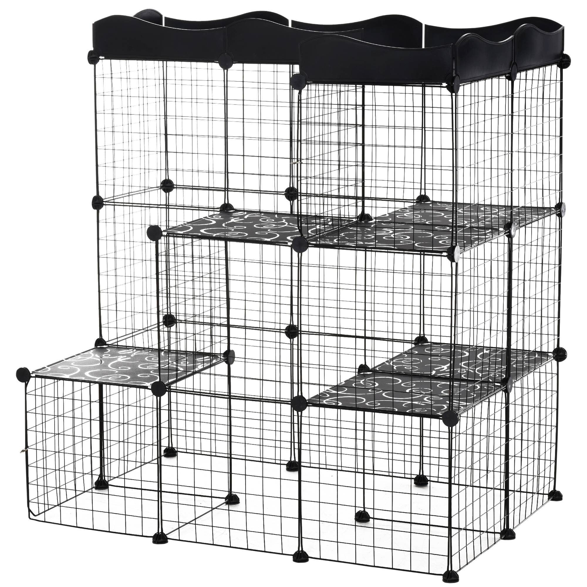 Enclos modulaire pour petits animaux à plusieurs niveaux, avec portes ...