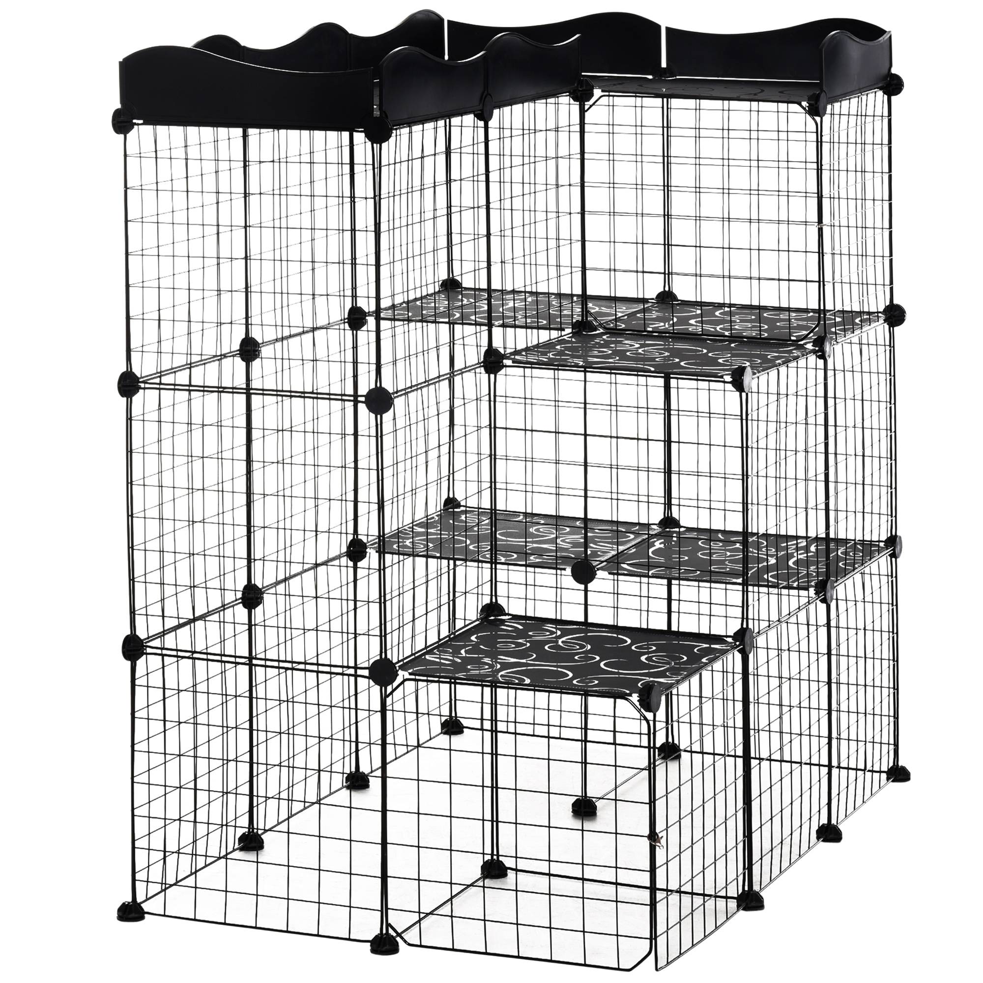 Enclos modulaire pour petits animaux à plusieurs niveaux, avec portes ...