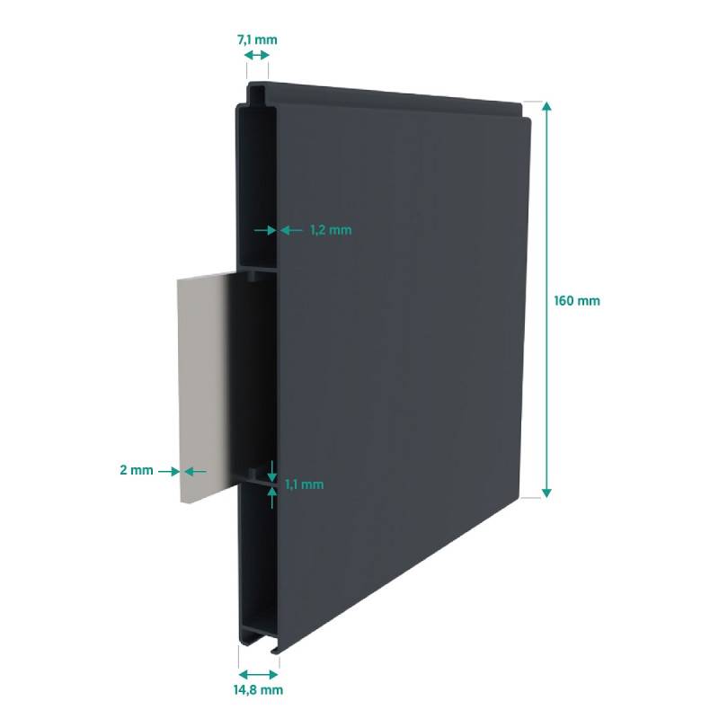 Portail coulissant aluminium anthracite 392x173 cm avec accessoires X ...