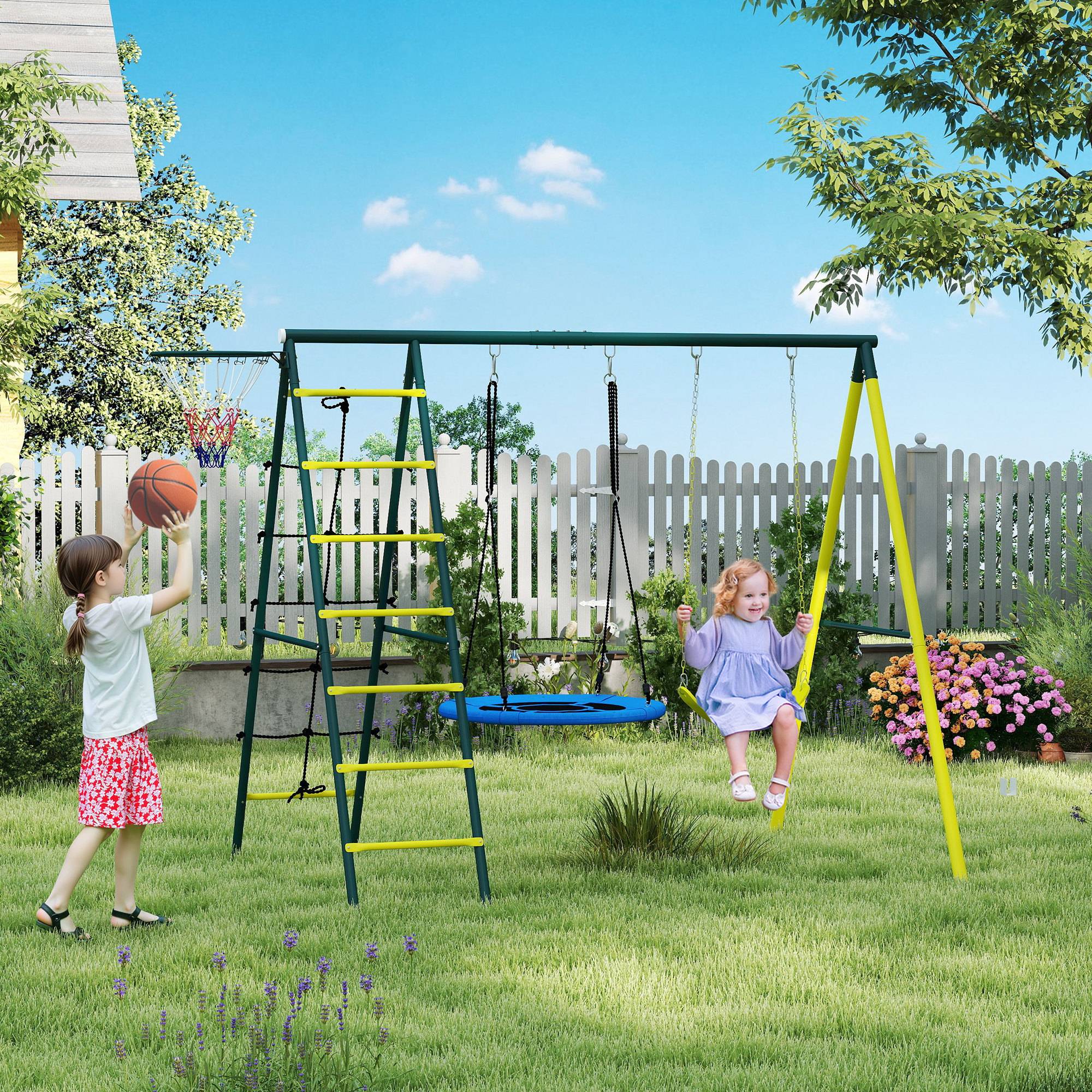 Ensemble de balançoires pour enfants 4 en 1 avec balançoire nid ...