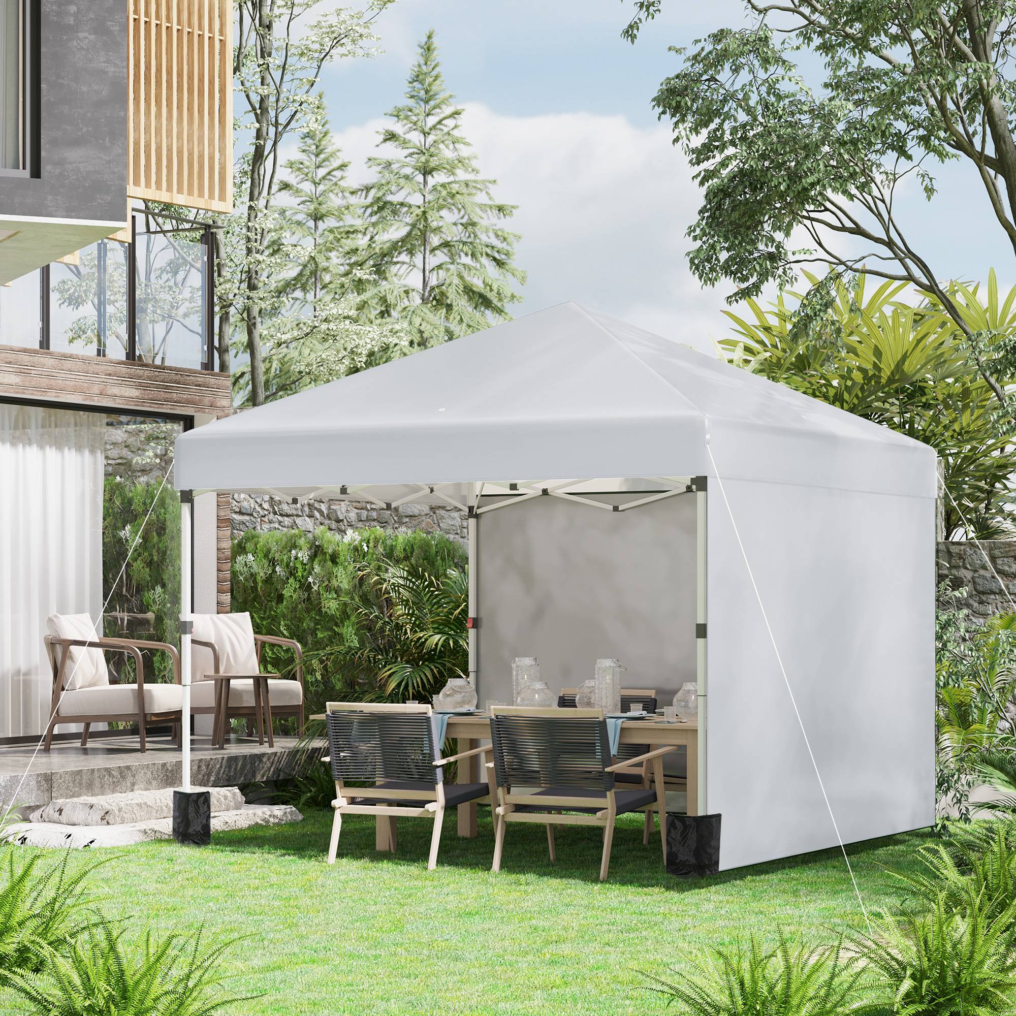 Tonnelle de jardins acier gris 297 x 297 x 288 cm - PANGIVO - Jardiland