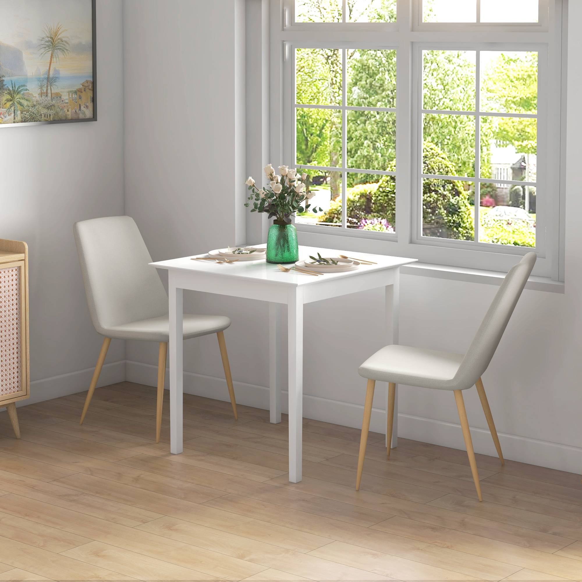 Table de cuisine, table à manger, table carrée, design moderne, 75 cm x ...