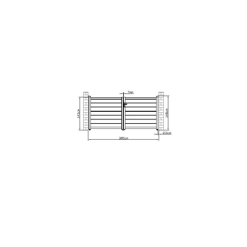 Portail battant aluminium ajouré 300x140 cm anthracite X-Metal SPACE ...