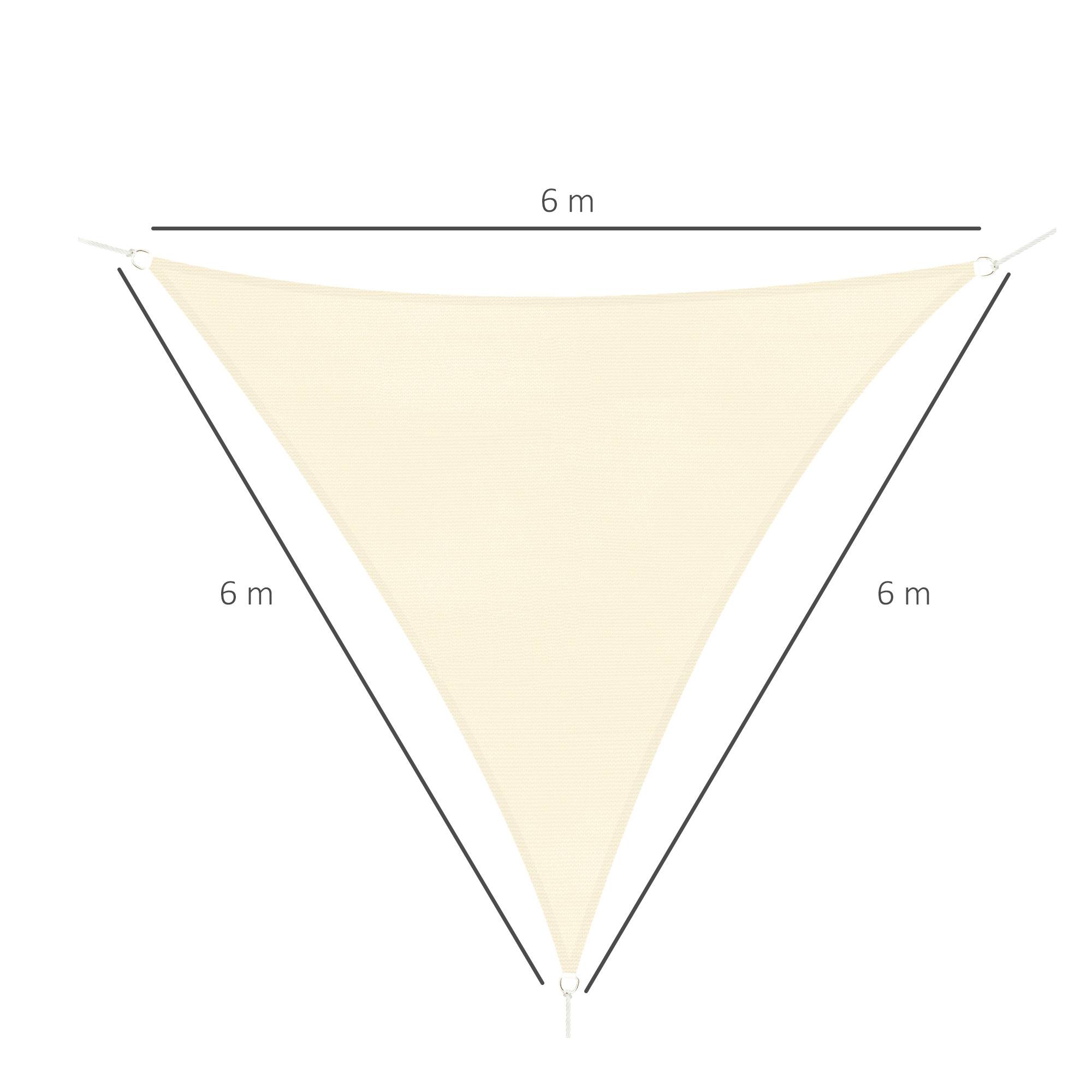 Voile d'ombrage Voile solaire - Triangulaire 6 x 6 x 6 m HDPE résistant ...
