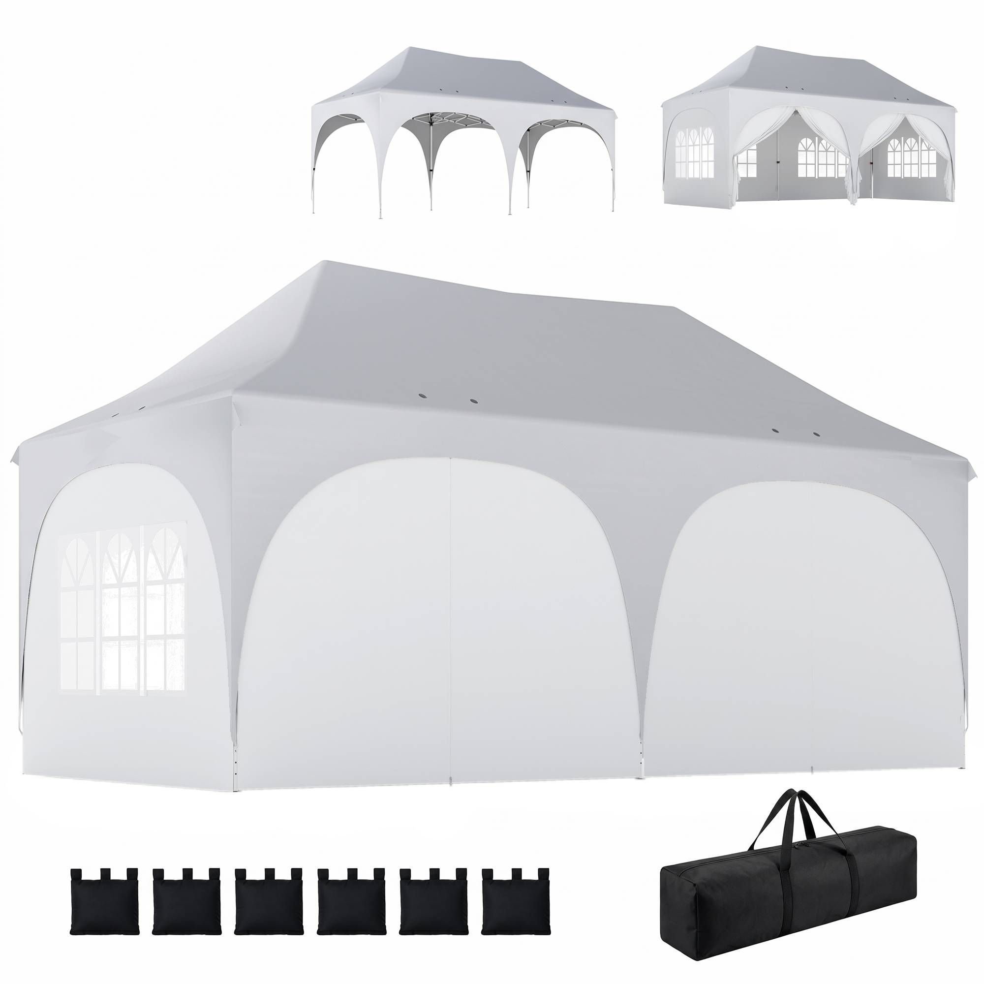Barnum Pliant Métal Oxford Mariages Fêtes 6 Parois Fenêtres ...