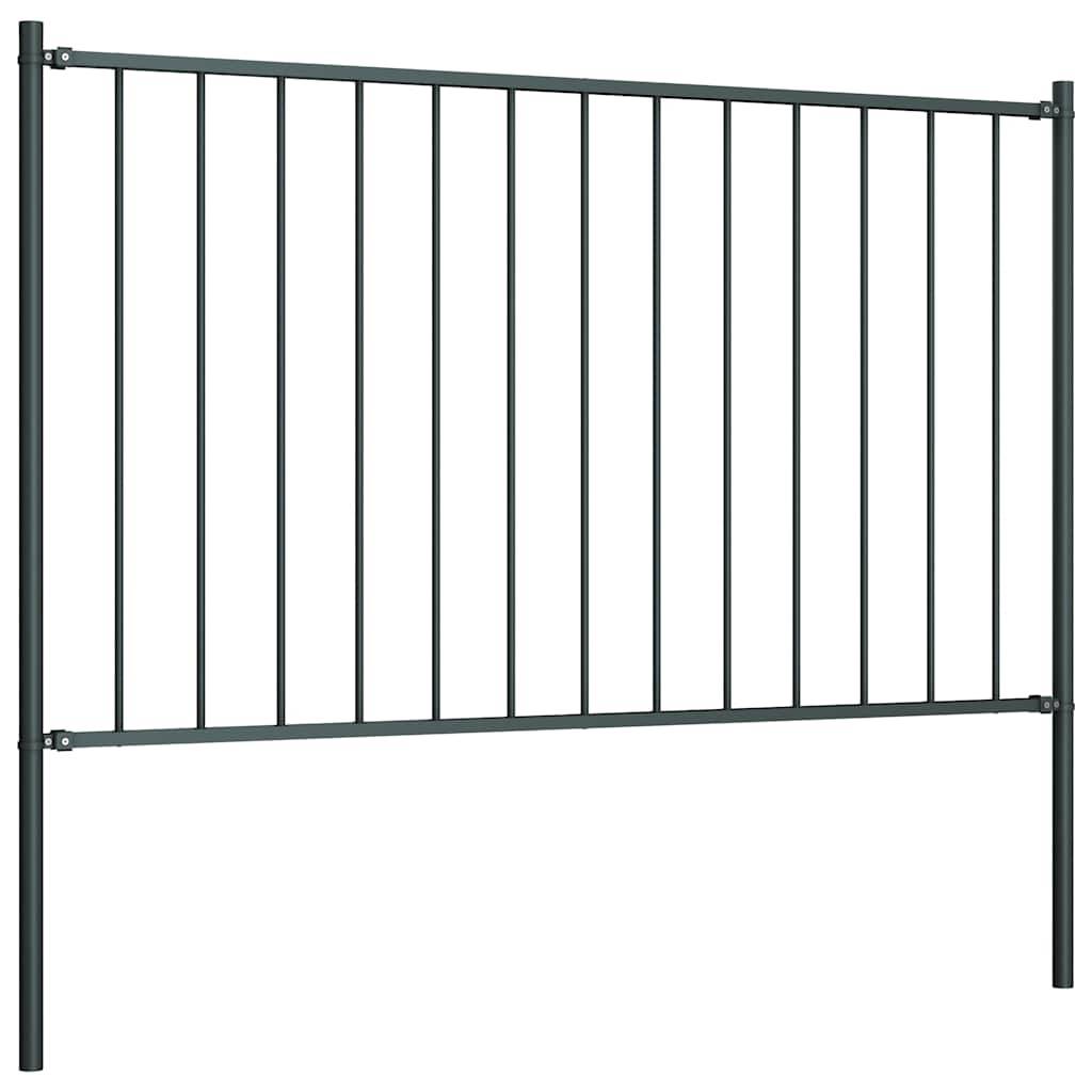 Panneau de clôture acier thermolaqué anthracite 170 x 125 cm avec ...