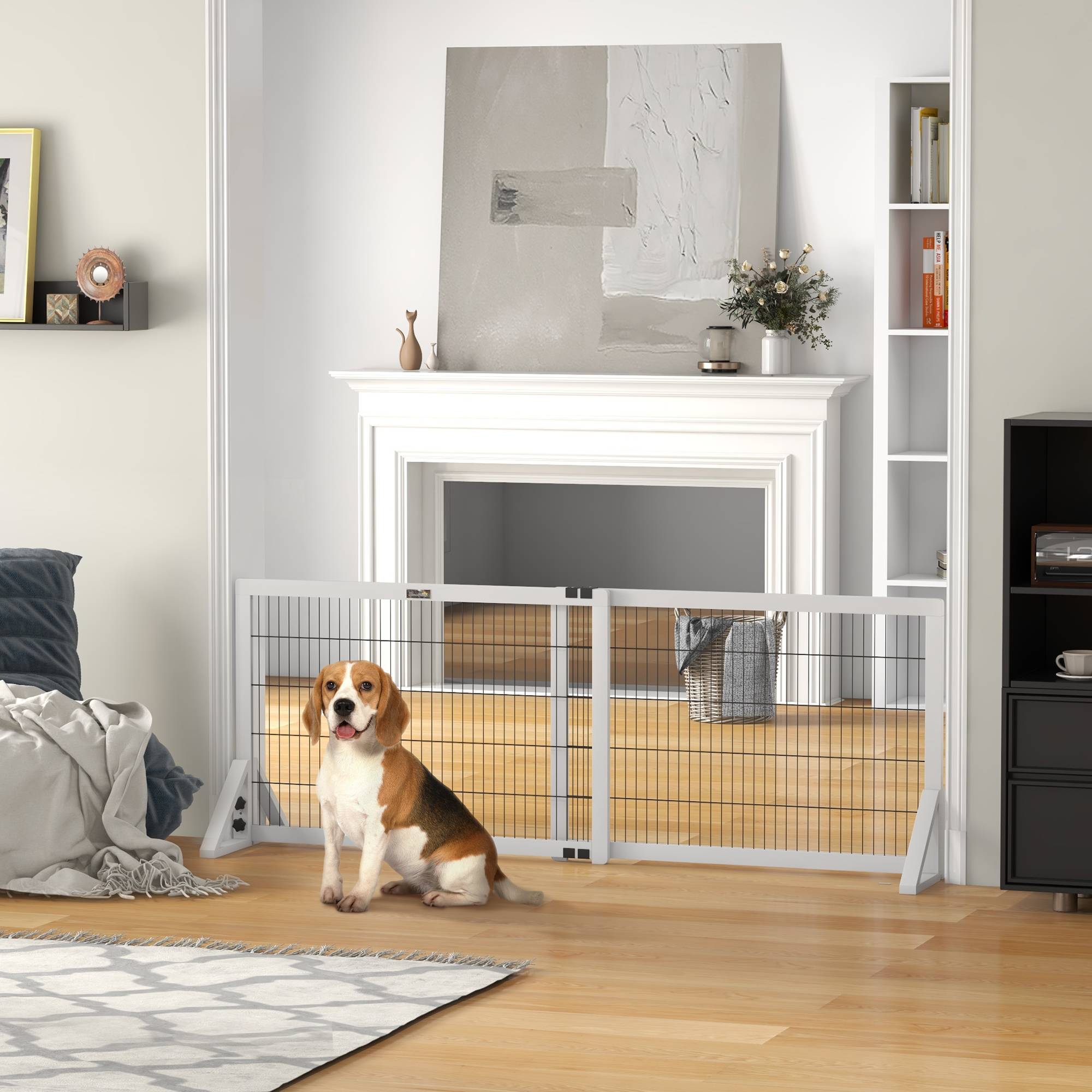 Barrière autoportante bois pin chiens intérieur longueur réglable ...