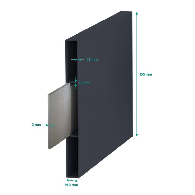 Portail battant aluminium ajouré 300x158 cm anthracite avec serrure X ...