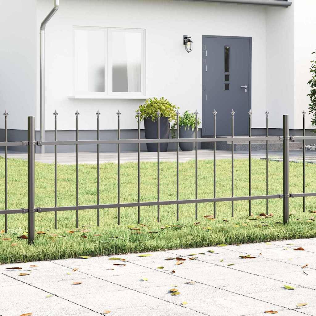 Clôture de jardin acier revêtu poudre gris 1360 x 3,4 x 110 cm ...