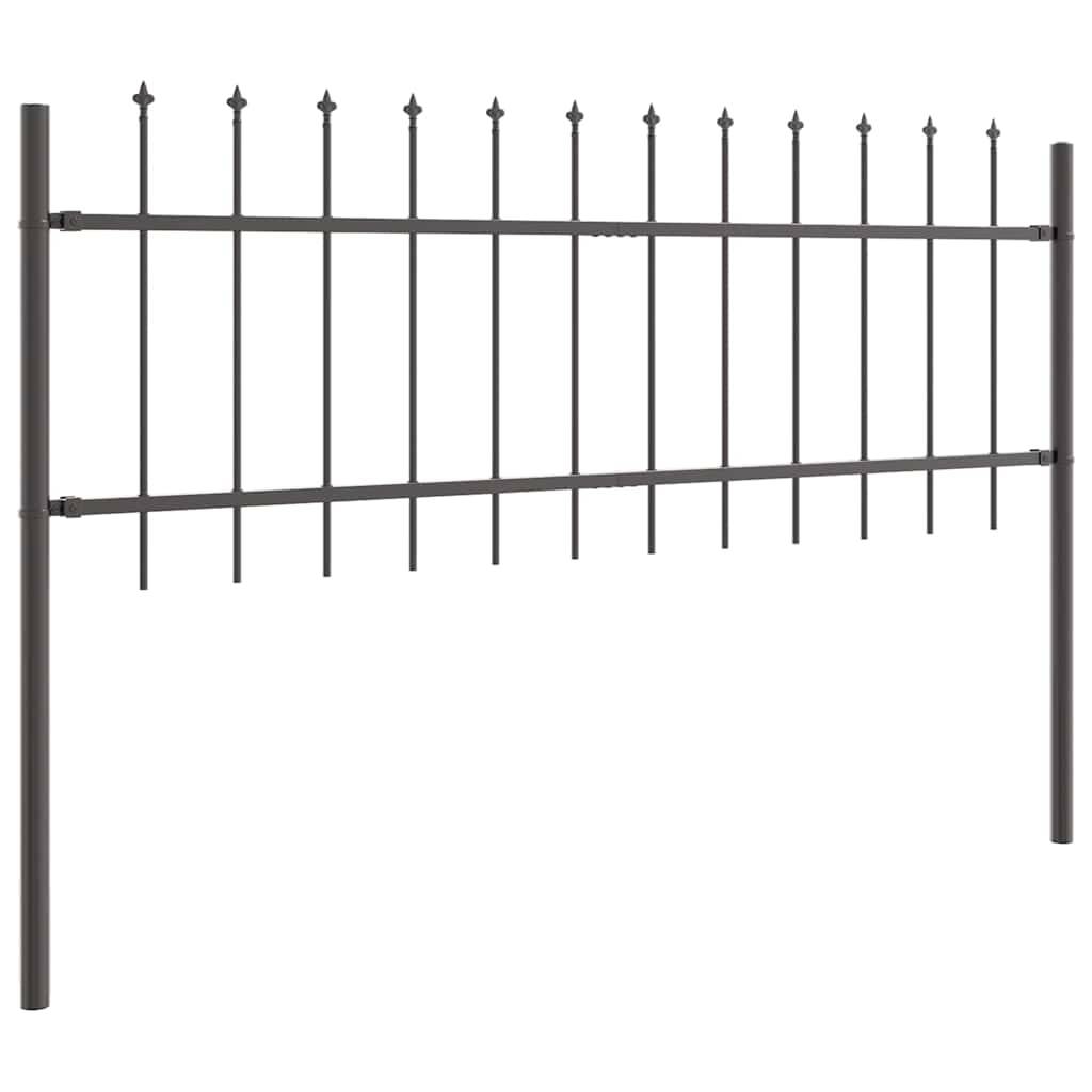 Clôture de jardin acier revêtu poudre gris 1360 x 3,4 x 110 cm ...