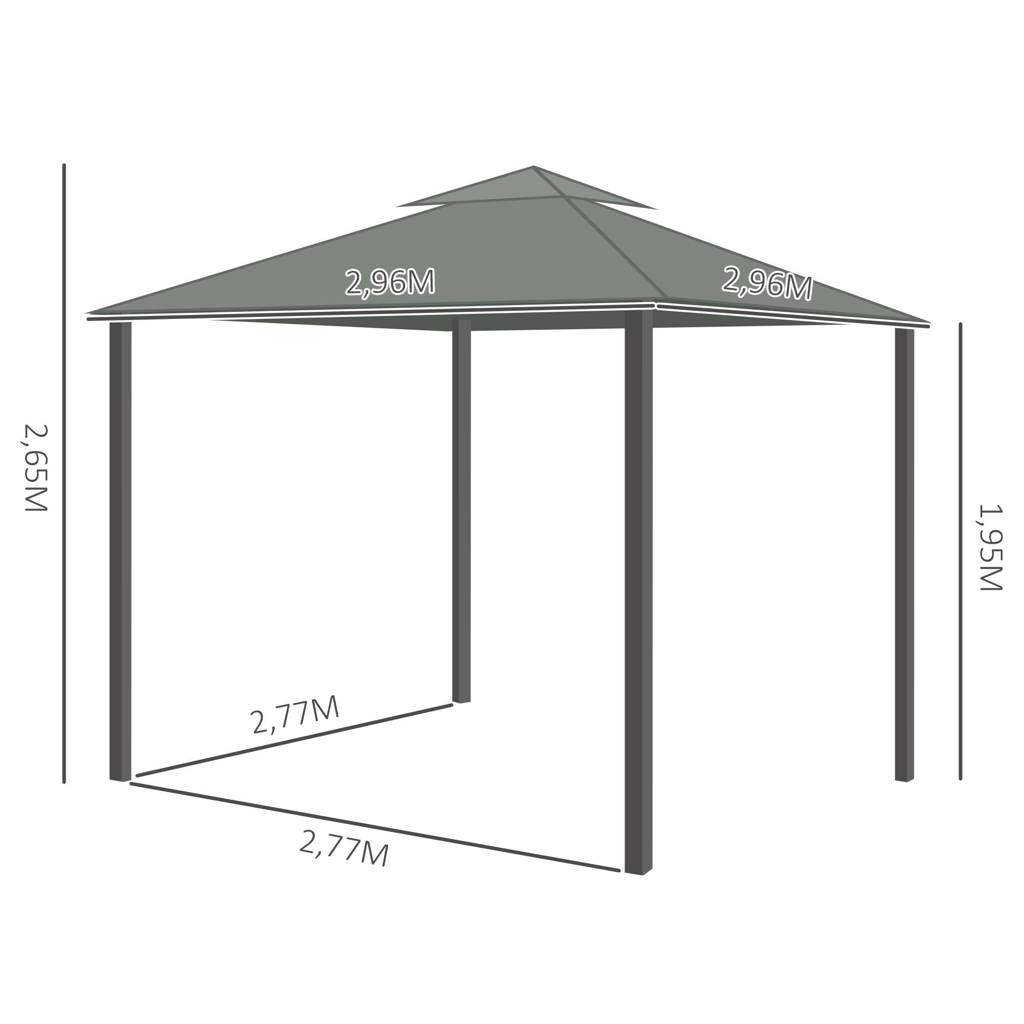 Tonnelle de jardin métal aluminium terrasse double toit moustiquaire ...