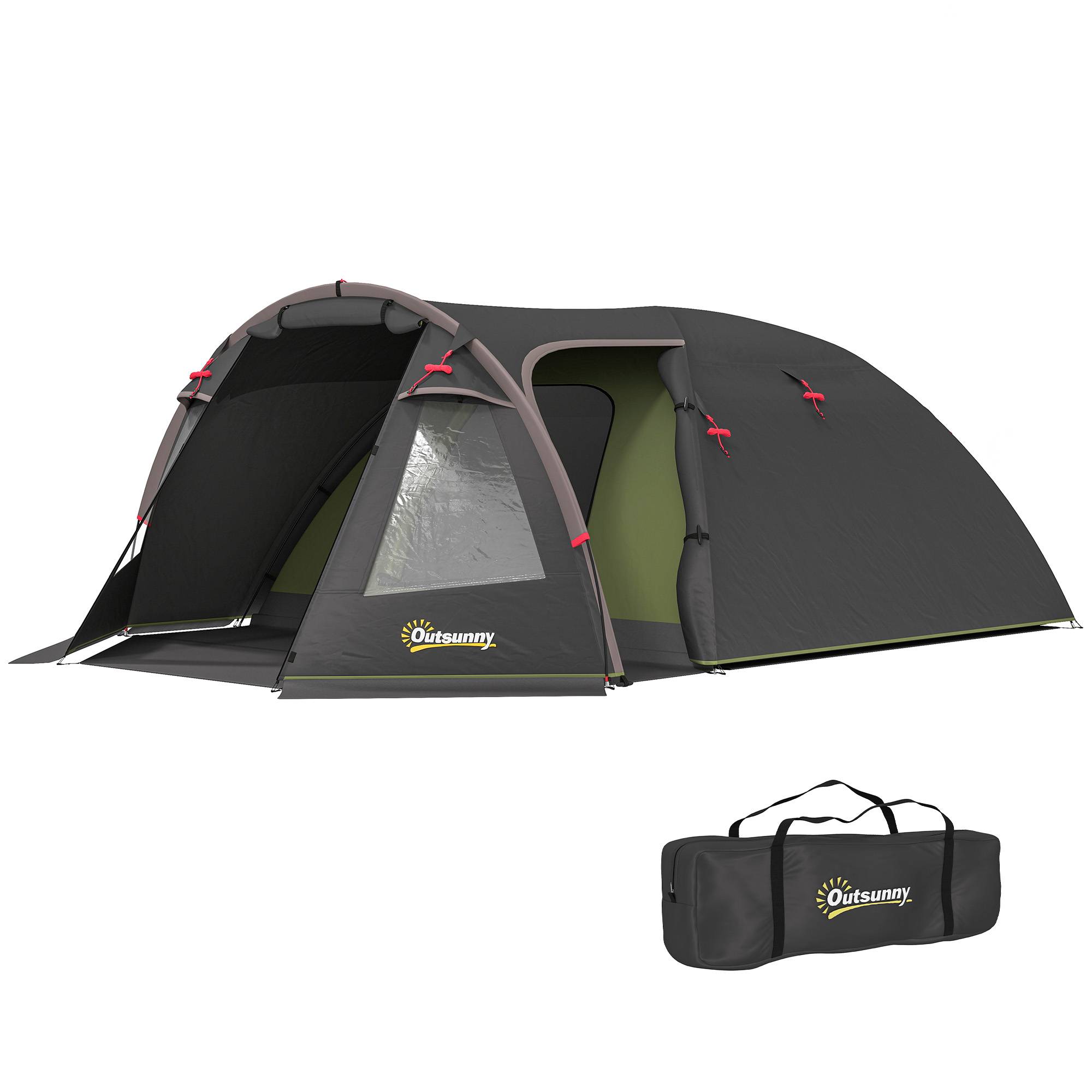 Tente de camping polyester noir 360 x 250 x 130 cm - PANGIVO - Jardiland