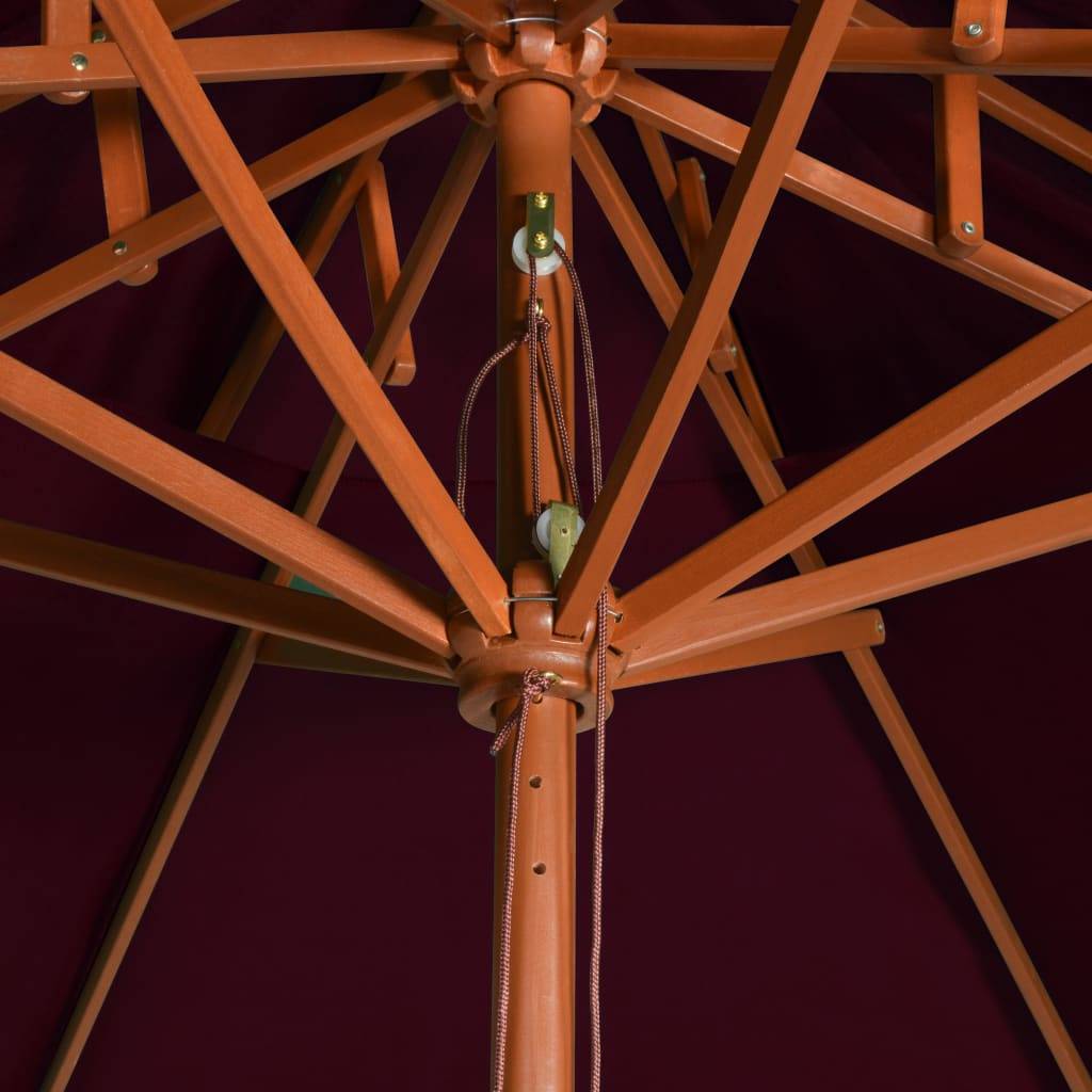 Parasol à double auvent bois rouge bordeaux 270 x 270 x 256 cm ...