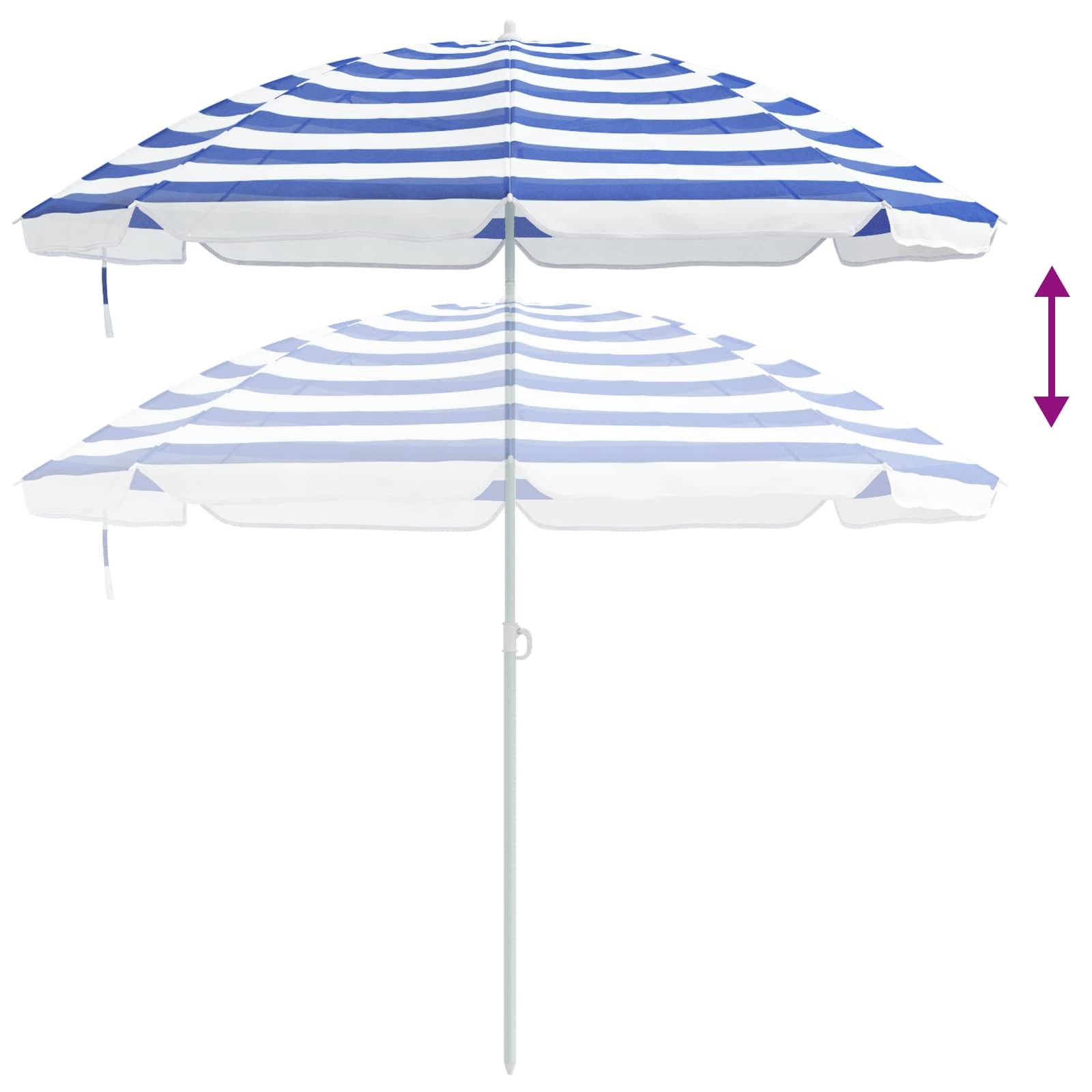 Parasol de jardin polyester 170T bleu et blanc - PANGIVO - Jardiland