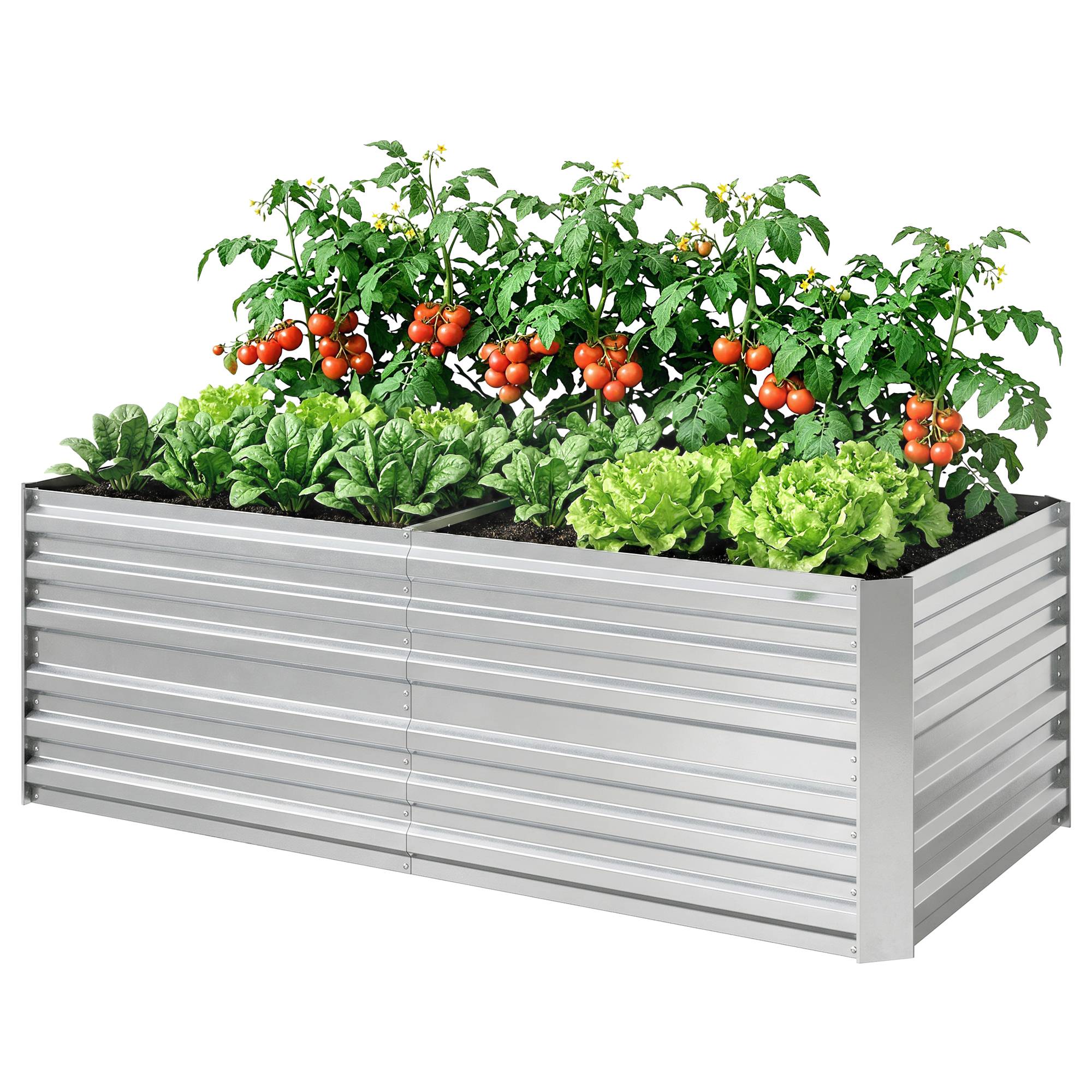 Carré potager acier galvanisé griss 180 x 90 x 59 cm - PANGIVO - Jardiland