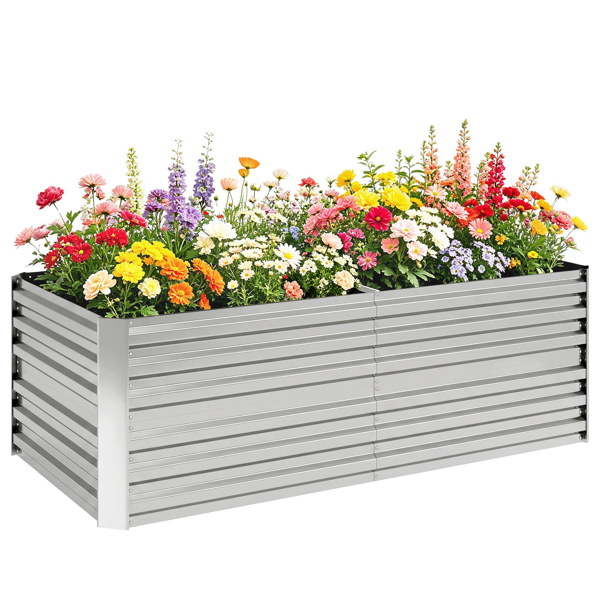Carré potager acier galvanisé griss 180 x 90 x 59 cm - PANGIVO - Jardiland