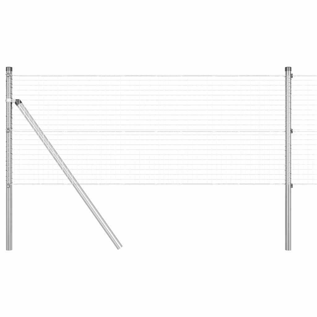 Poteau clôture acier argenté 1000 x 40 x 3,2 cm, Poids :7.08kg ...