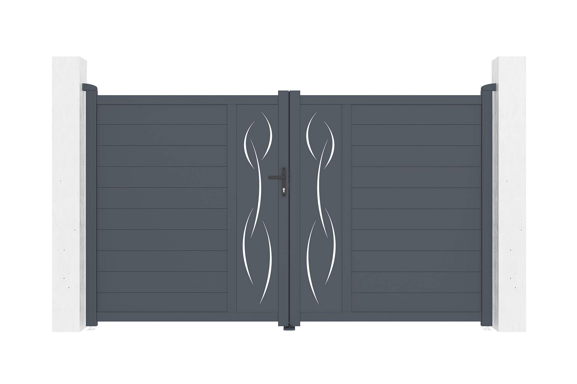 Portail battant 3 m LIFE H.180 cm + Portillon 1m LIFE H.180 cm ...