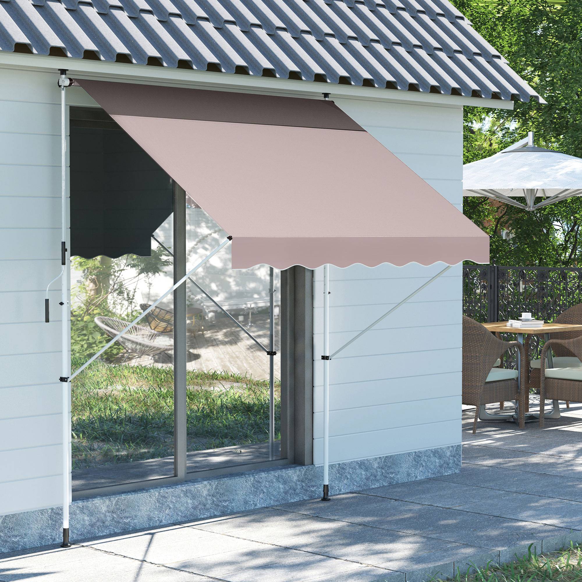 Store banne manuel extérieur aluminium polyester balcon hauteur ...
