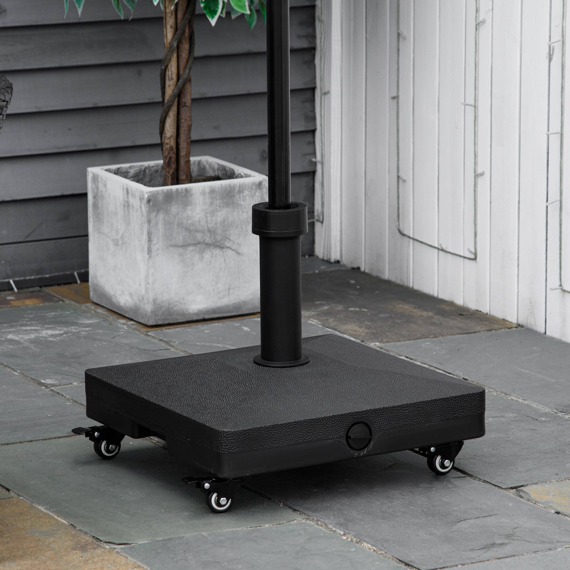 Pied de parasol en HDPE noir 45 x 45 x 39 cm - PANGIVO - Jardiland