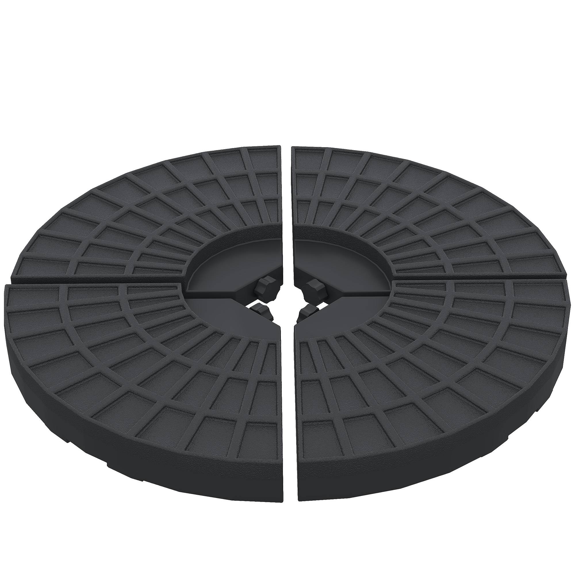 Lot de 4 dalles de lestage pour parasol en polyéthylène haute densité ...