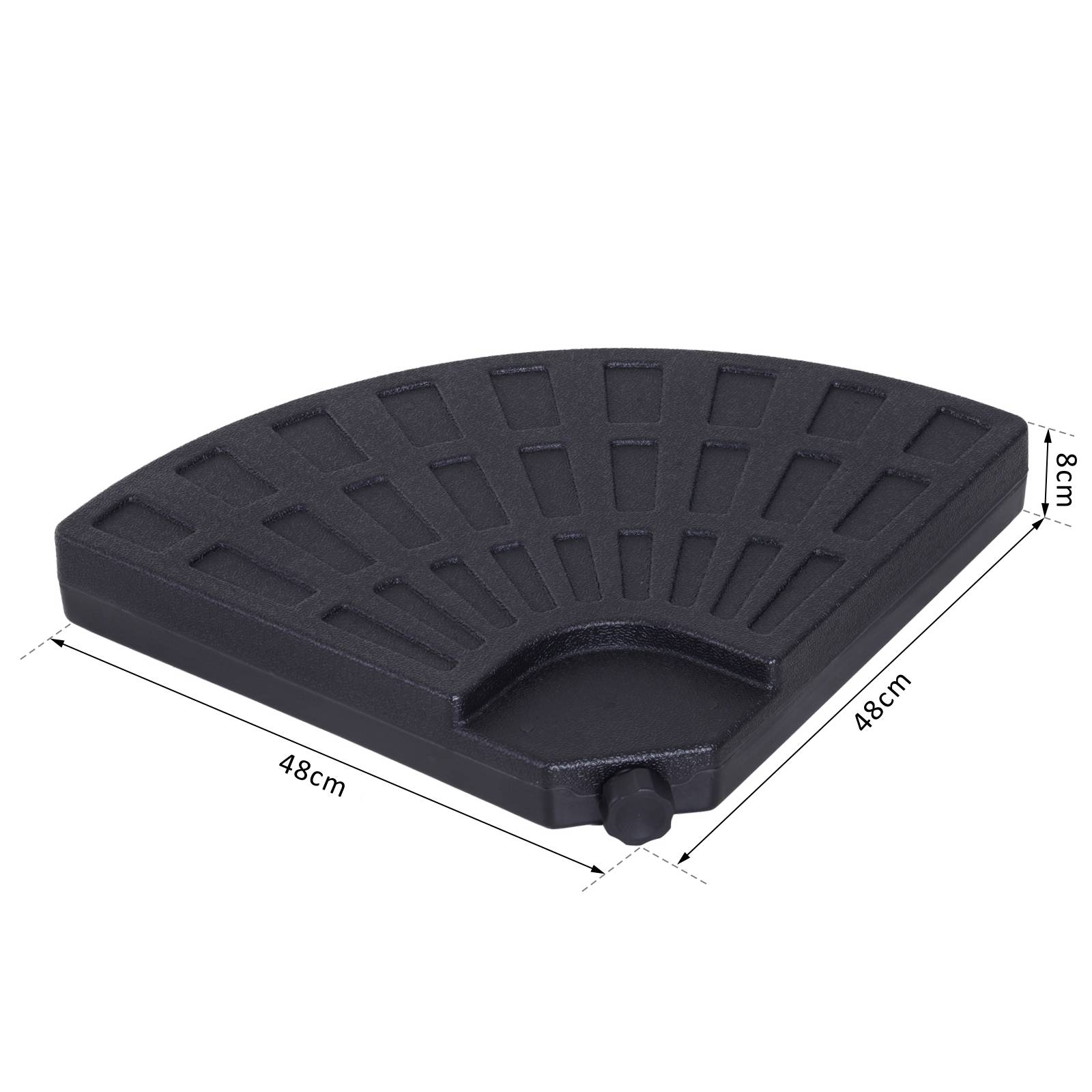 Lot de 4 dalles de lestage pour parasol en polyéthylène haute densité ...