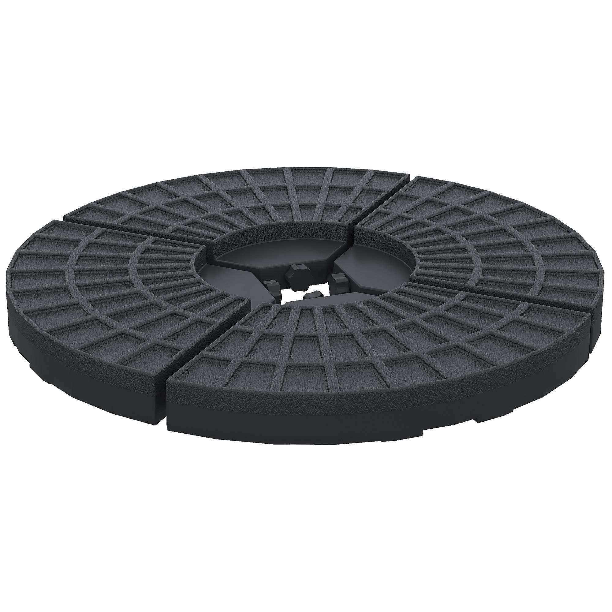 Lot de 4 dalles de lestage pour parasol en polyéthylène haute densité ...