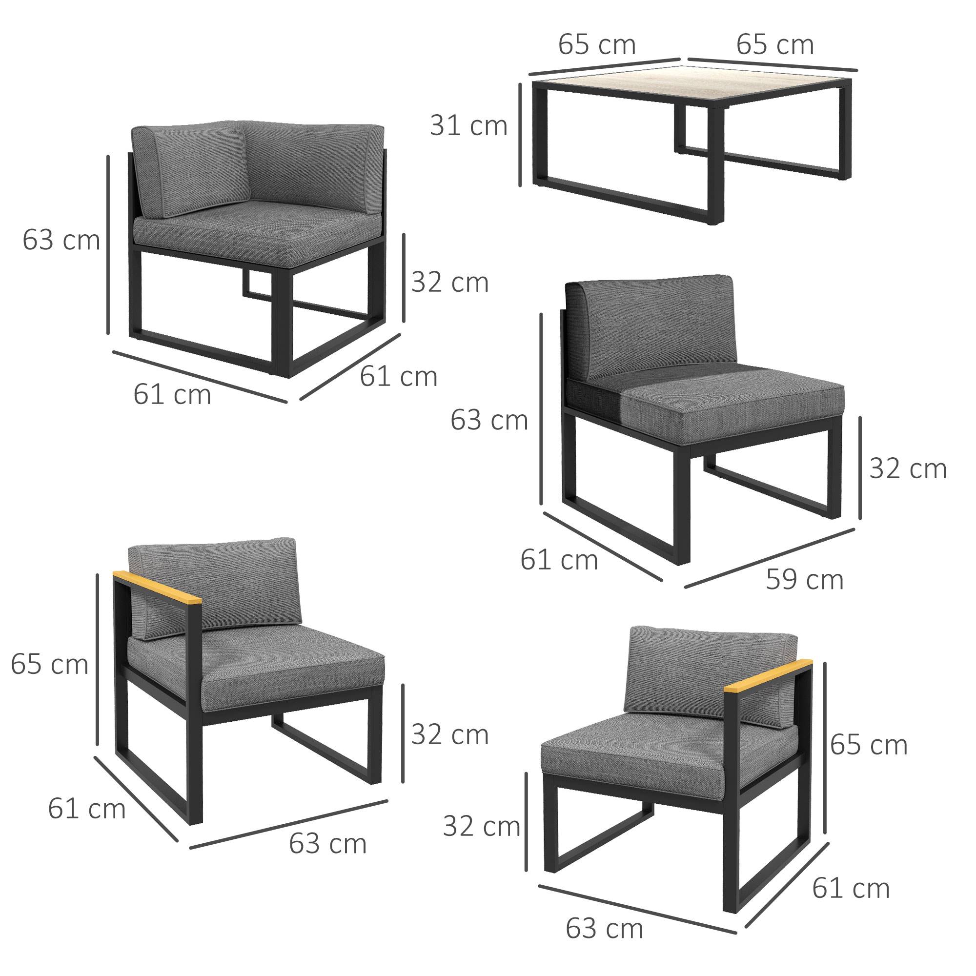 Ensemble salon de jardin d'angle et convertible 4 pièces | Mobilier de ...