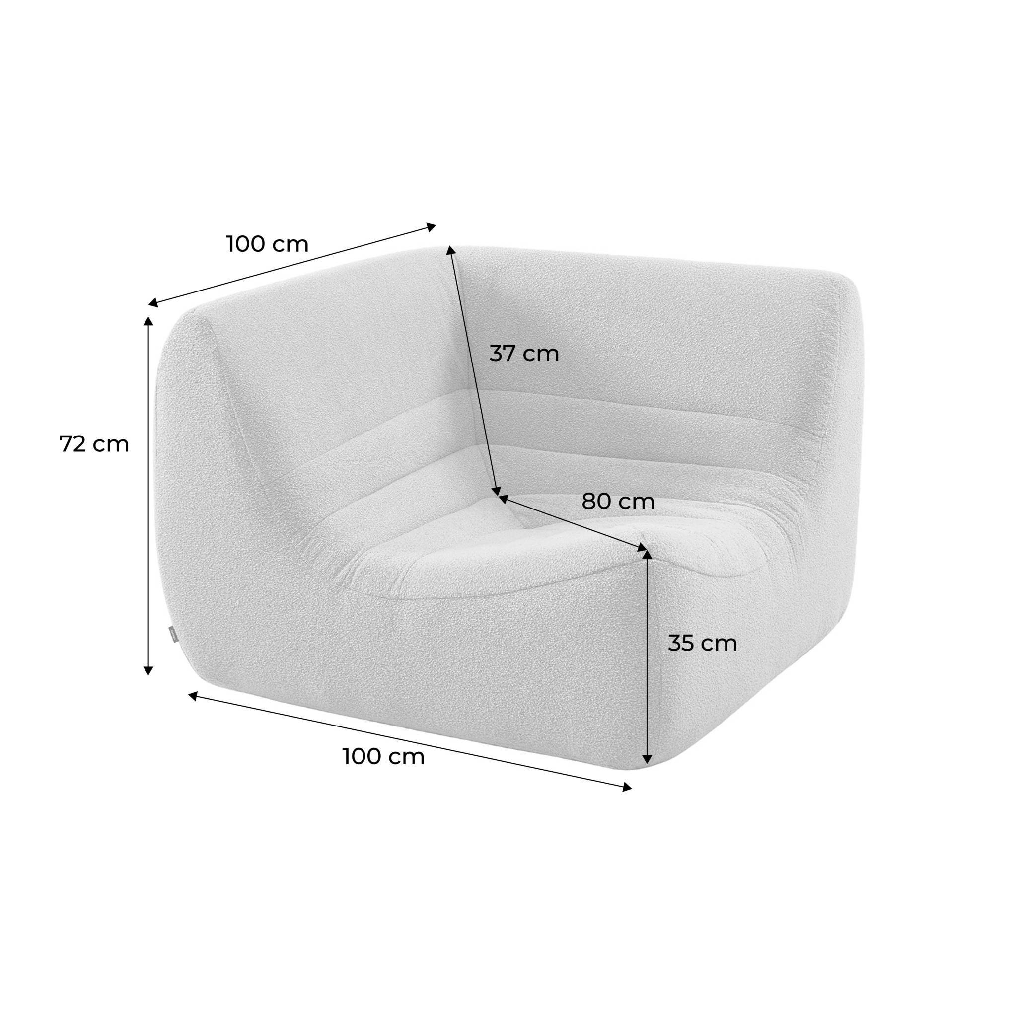 Chauffeuse d'angle bouclette texturée 1 place beige - Sokol | sweeek ...