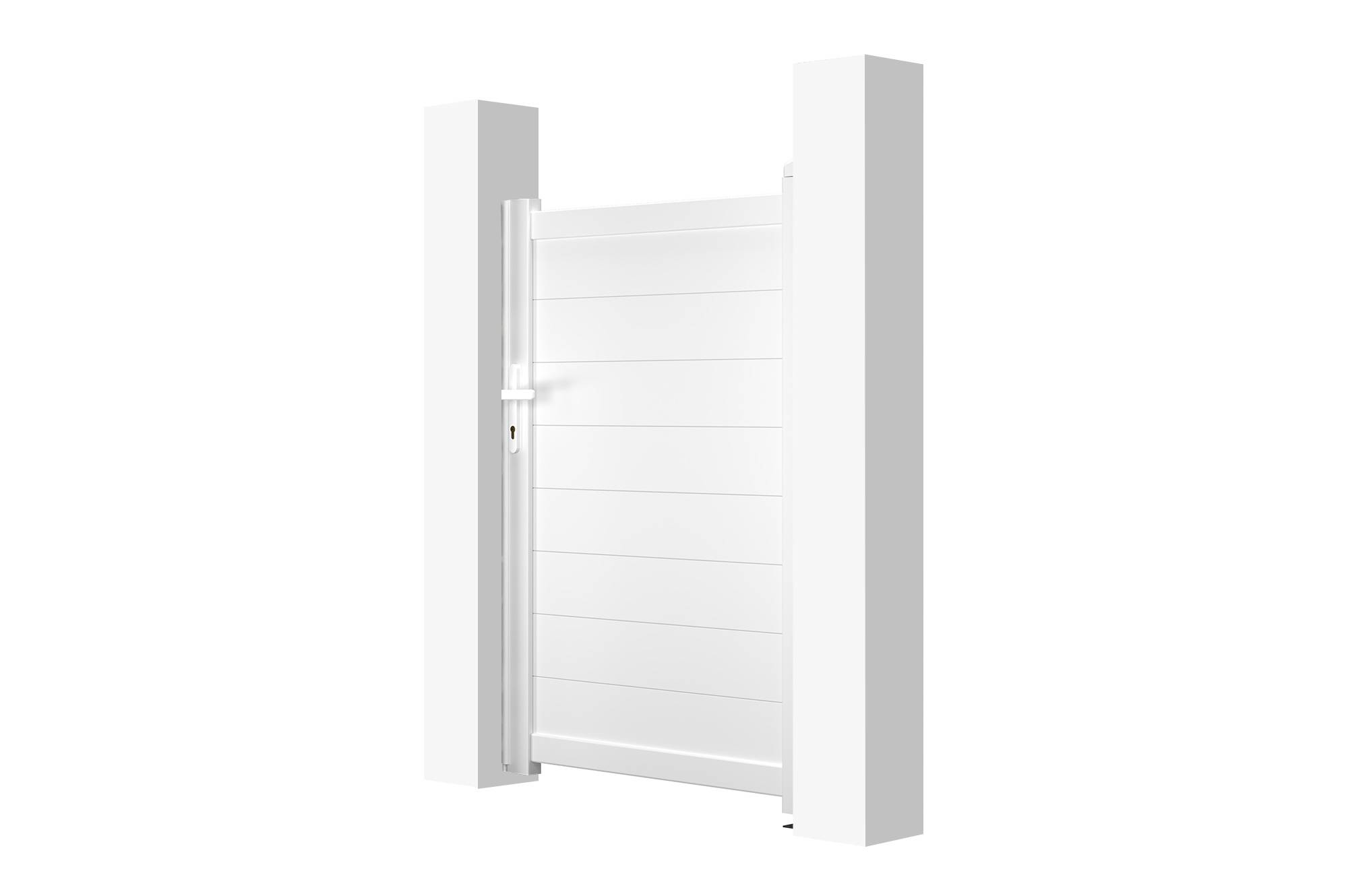 Portillon 1m EIGER H.140 cm + 2 Poteaux H.166 cm aluminium blanc 145 x ...