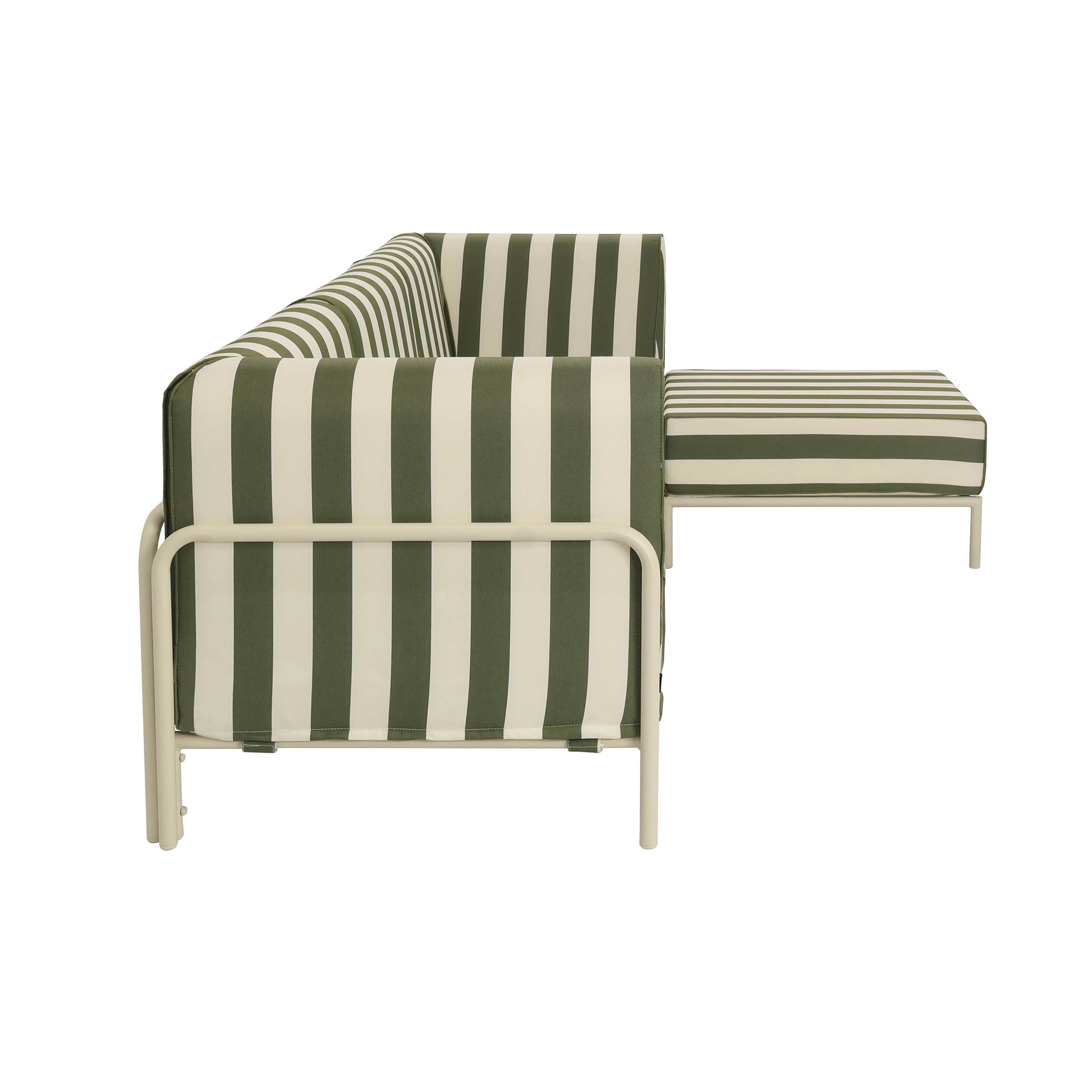 Salon de jardin bas modulable rayé 4 places vert kaki Patio - Oviala ...