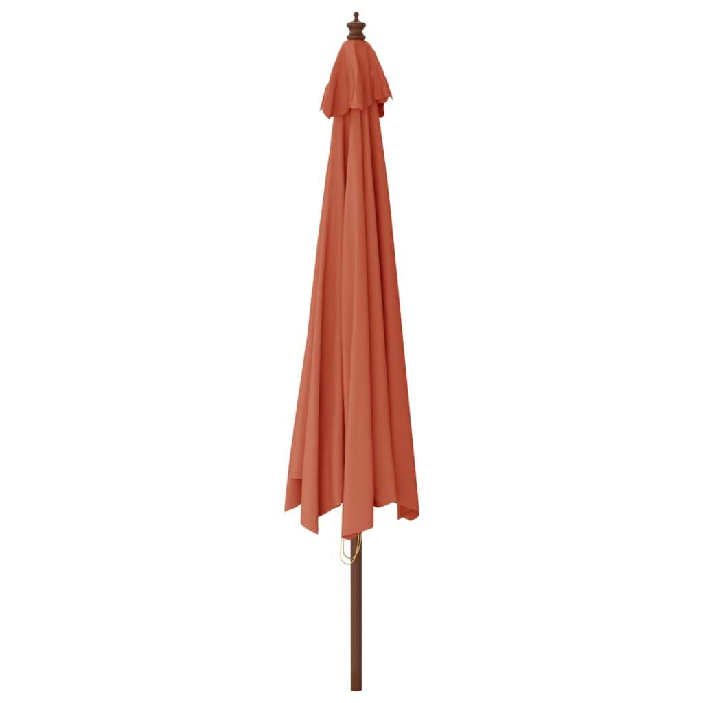 Parasol bois terre cuite 400 x 400 x 273 cm - PANGIVO - Jardiland