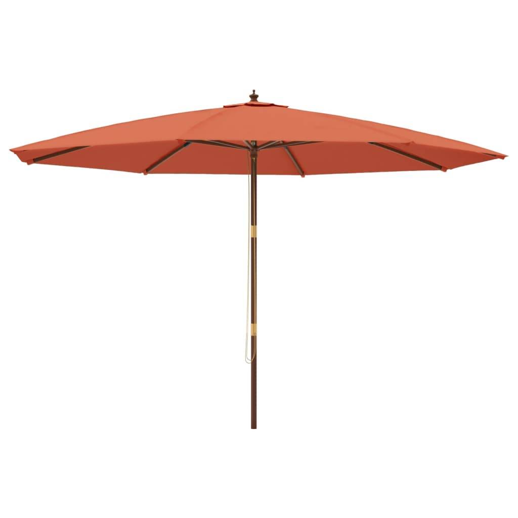 Parasol bois terre cuite 400 x 400 x 273 cm - PANGIVO - Jardiland