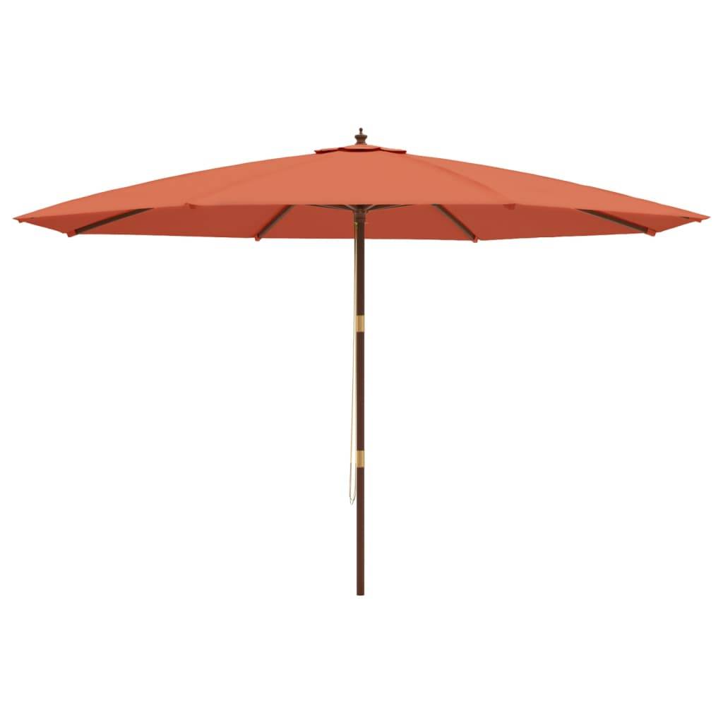 Parasol bois terre cuite 400 x 400 x 273 cm - PANGIVO - Jardiland