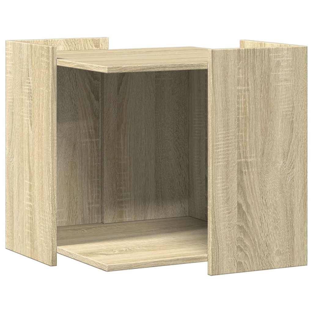 Meuble de bac à litière pour chat bois d'ingénierie chêne sonoma 53 x ...