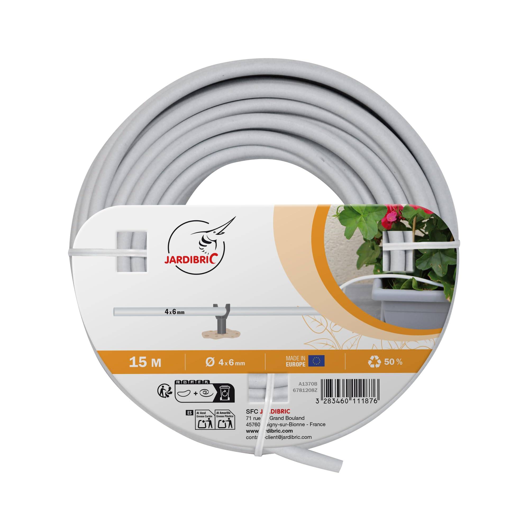 Jardibric - Tuyau Goutte à Goutte Ø 4 x 6 mm - 15 m - Débit 60 L/h à 1 ...