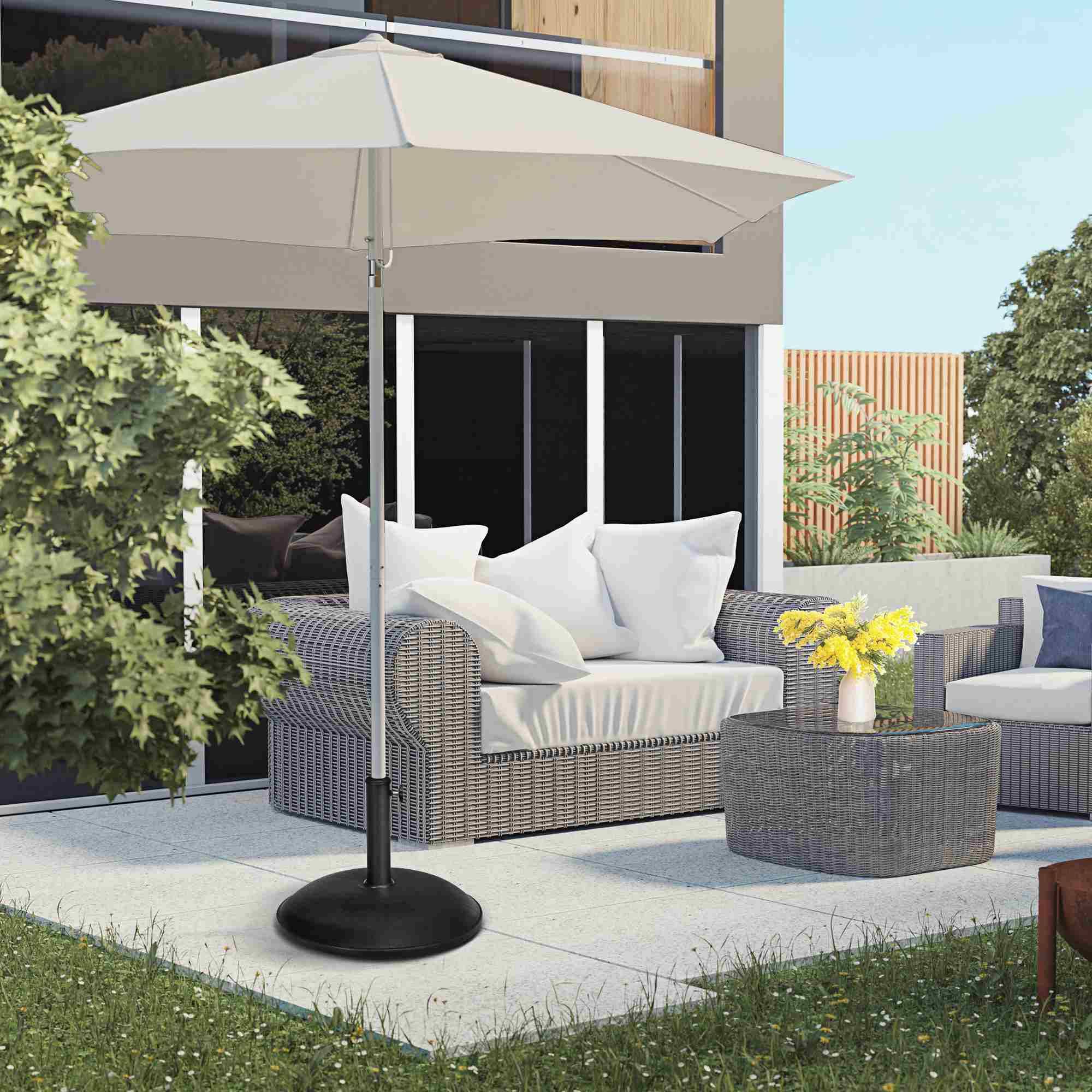 Pied de parasol lourd ciment acier jardin terrasse maintien sécurisé ...