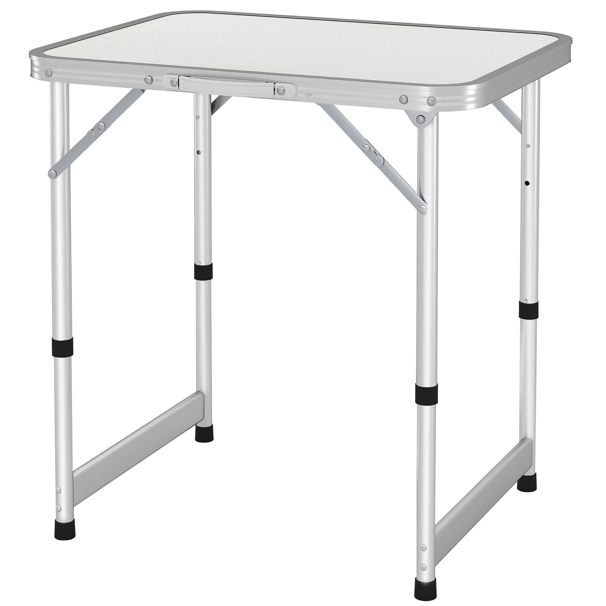 Table pliante aluminium et MDF blanc 60 x 45 x 64 cm - PANGIVO - Jardiland