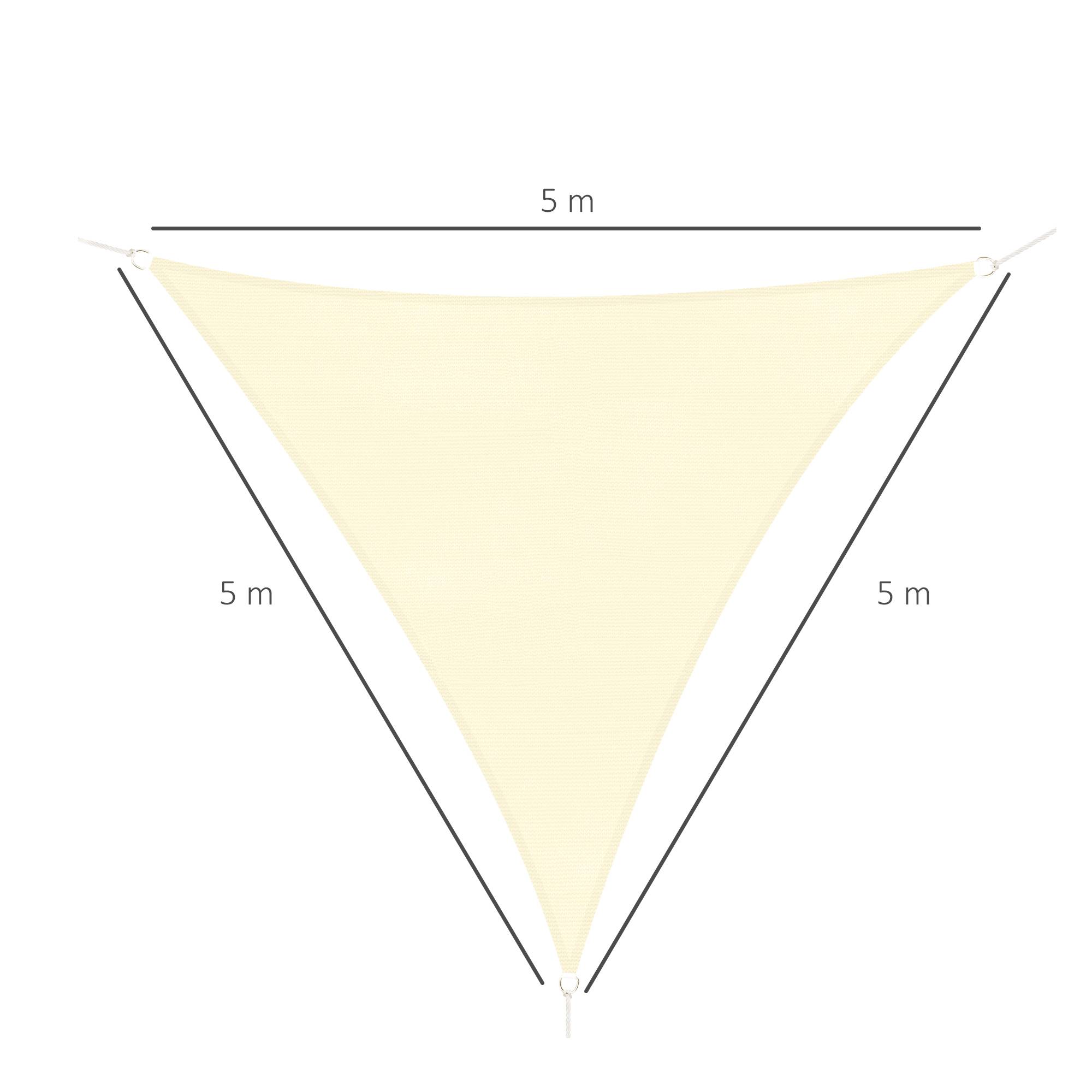 Voile d'ombrage triangulaire HDPE crème 500 x 500 x 1 cm - PANGIVO ...