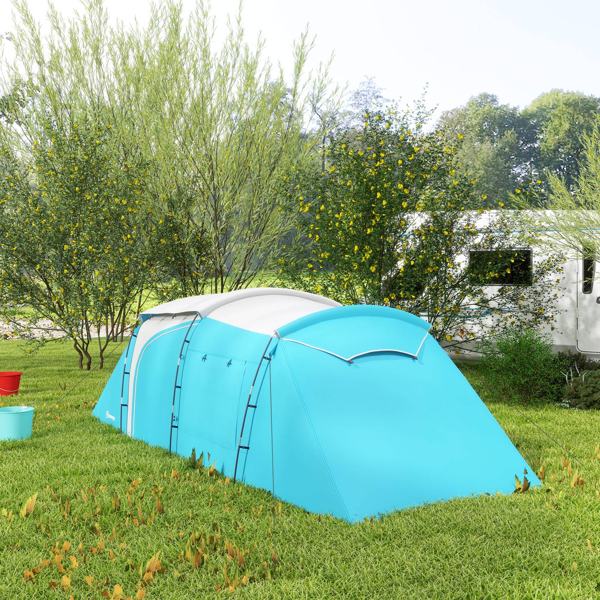 Tente de camping polyester gris 460 x 220 x 175 cm - PANGIVO - Jardiland