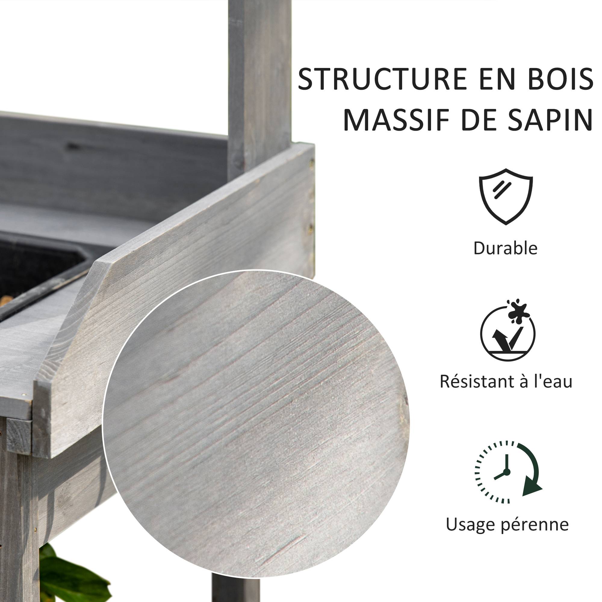 Table de rempotage multi-équipée table de jardinage avec tiroir, 3 ...