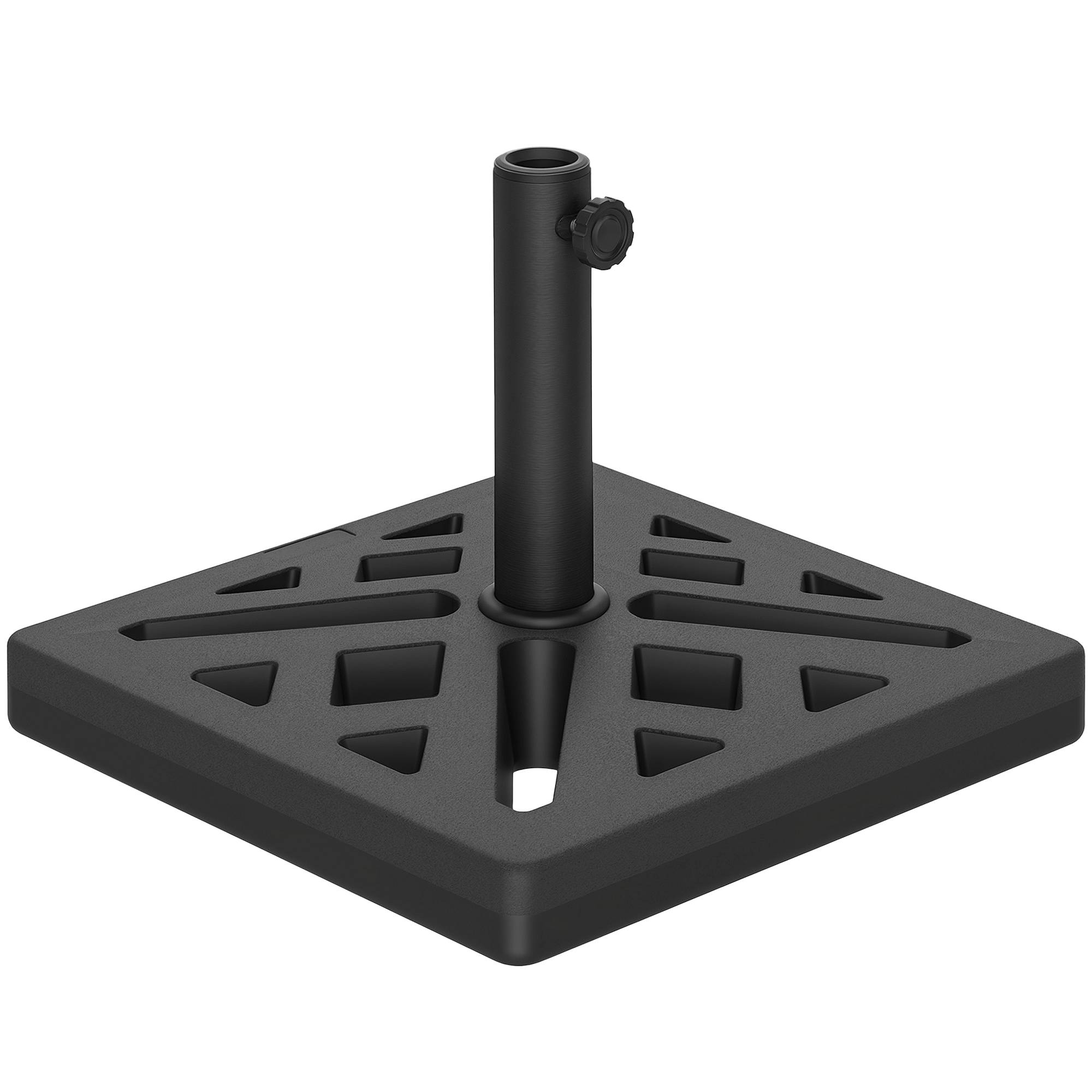 Pied de parasol en béton et HDPE noir 45 x 45 x 33.5 cm - PANGIVO ...