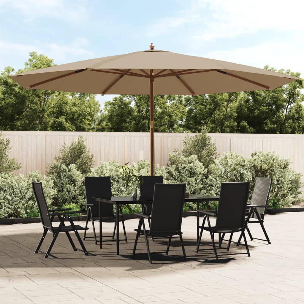 Parasol de jardin bois taupe 400 x 400 x 273 cm - PANGIVO - Jardiland