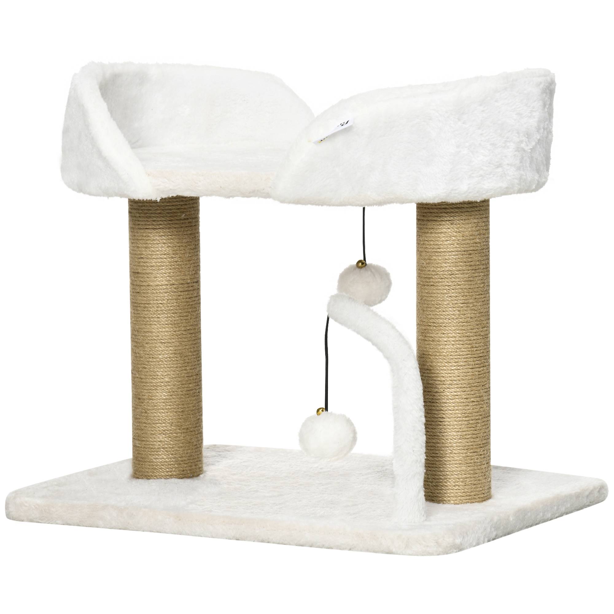 Griffoir avec plateforme sisal et peluche beige 48 x 38 x 42 cm ...