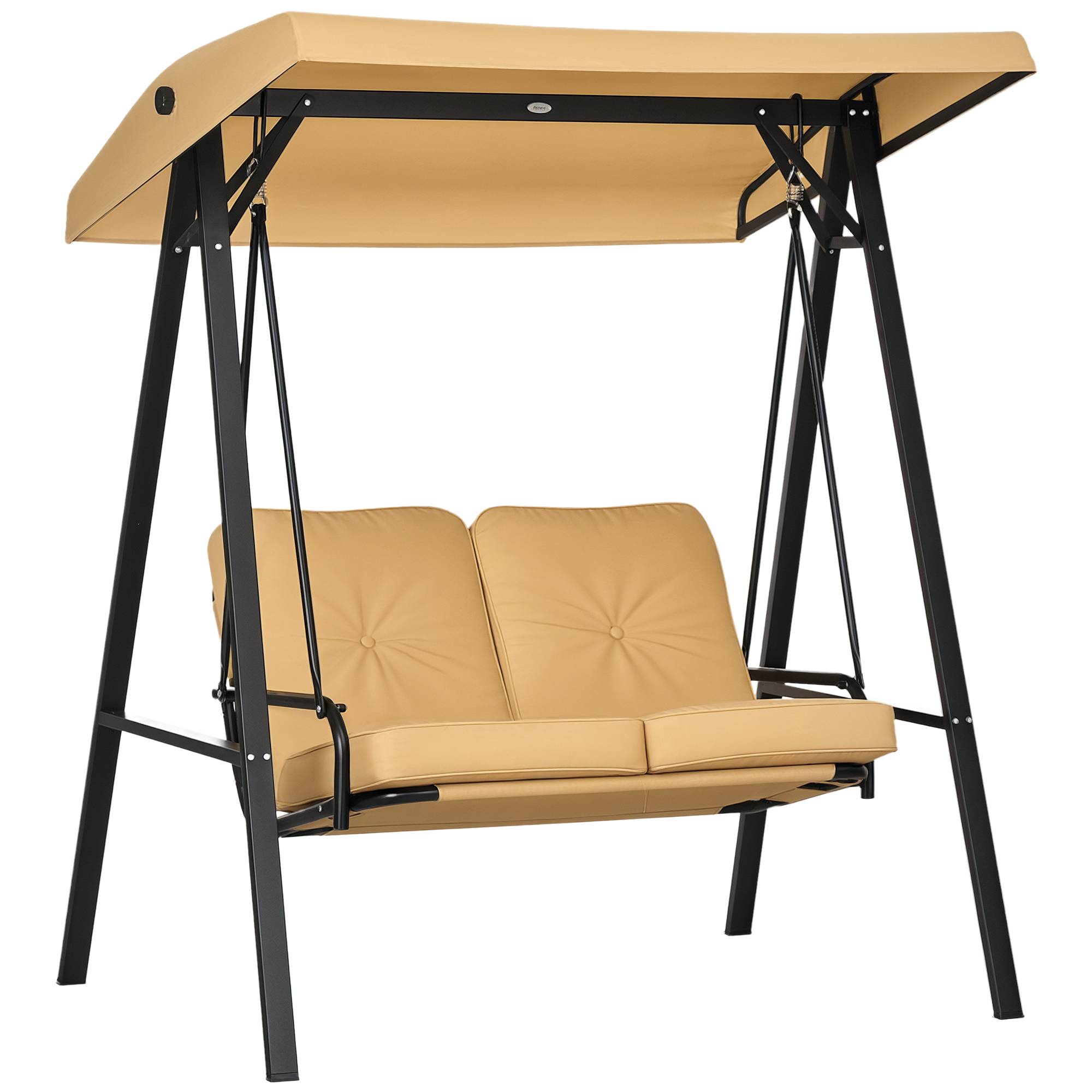 Balancelle de jardin acier thermolaqué beige 145 x 116 x 172 cm ...