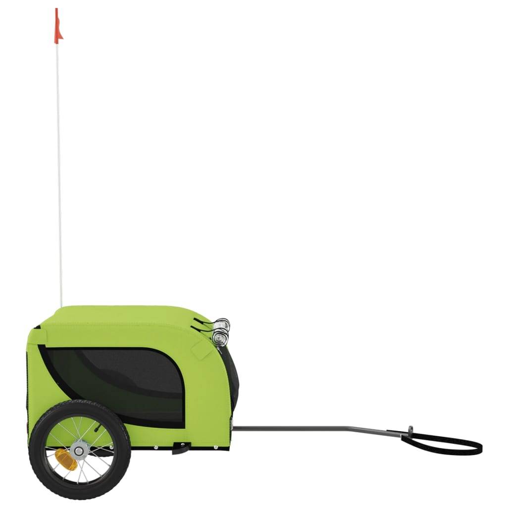 Remorque de vélo pour animaux fer et tissu vert et noir 124 x 53 x 53 ...